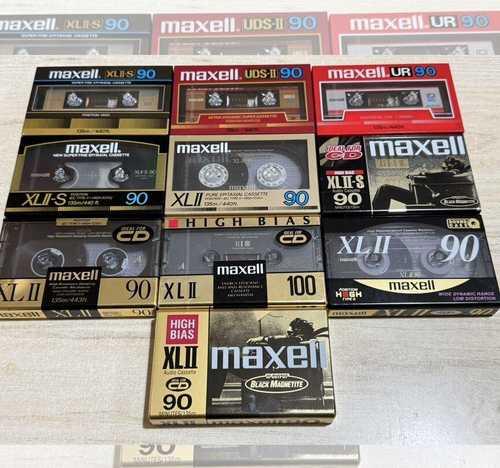 Аудиокассеты Maxell 10 штук новые