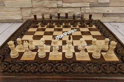 Шахматы, нарды, шашки (3 в 1) резные 5025