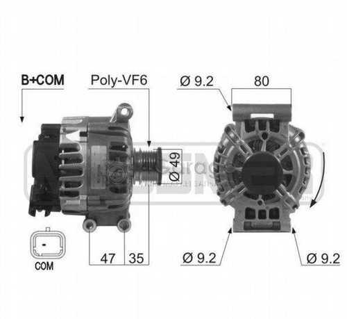 210519 Генератор peugeot partner Фургон 1.6 5FK (E