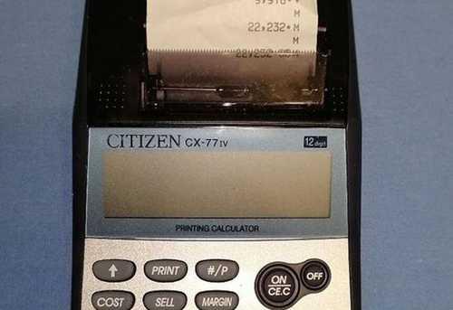 Калькулятор печатающий Citizen cx77