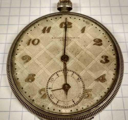 Карманные часы Record watch Co Geneve Swiss 1920 г