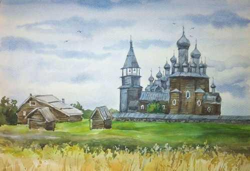 Акварель "Кижи"