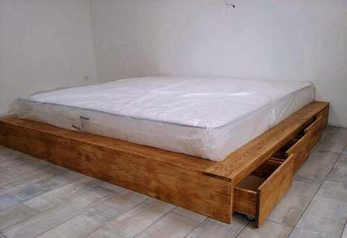 Двухспальная кровать 160 200 из массива бука