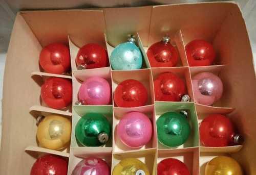 Елочные игрушки шары ГДР набор