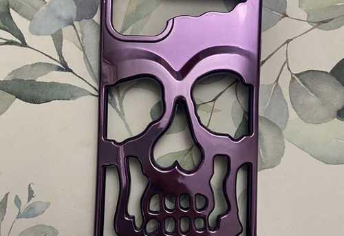 Чехол для iPhone 11 Pro Max фиолетовый череп