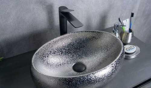Накладная серебряная раковина для ванной Gid 9030s