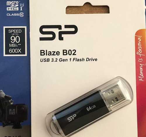 Usb флешка silicon power blaze b02 64 gb новая