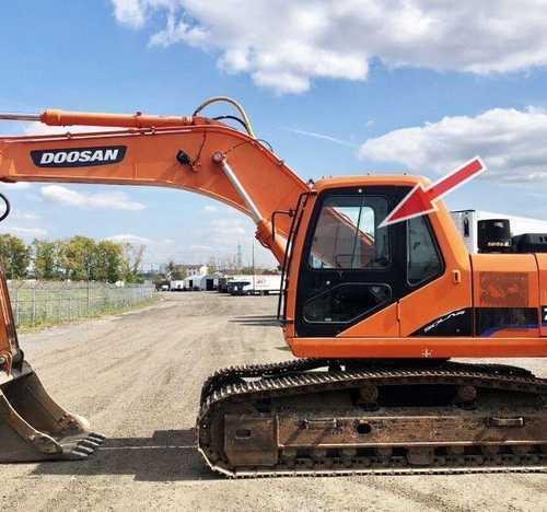 Стекло левое дверное верхнее Doosan DX 190/225/300 nlcv