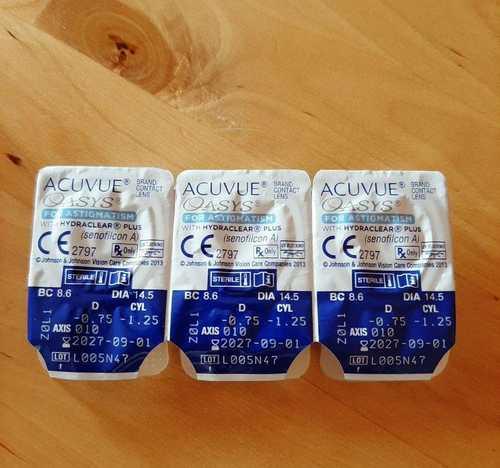 Линзы Acuvue Oasys Astigmatism -0,75