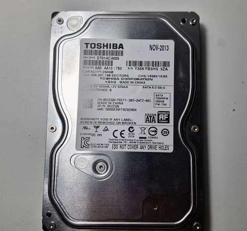 Жесткий диск HDD 250Gb Toshiba DT01ACA025