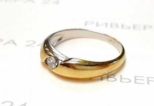 Золотое кольцо с бриллиантом 750 пробы 2.64 грамм