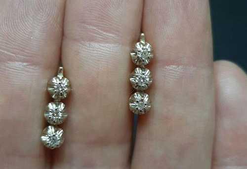 Золотые серьги с бриллиантами Светофоры 585