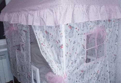 Балдахин шторы на кровать домик. Пошив