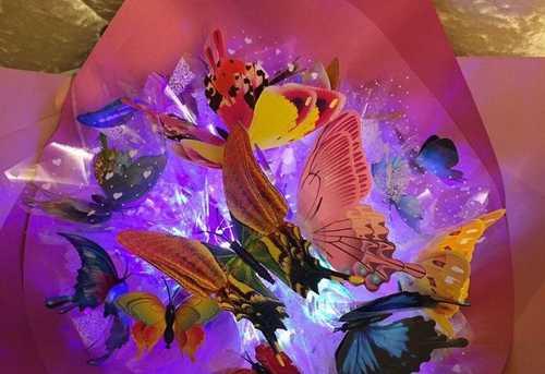 Букет из 25 светящихся бабочек 3D