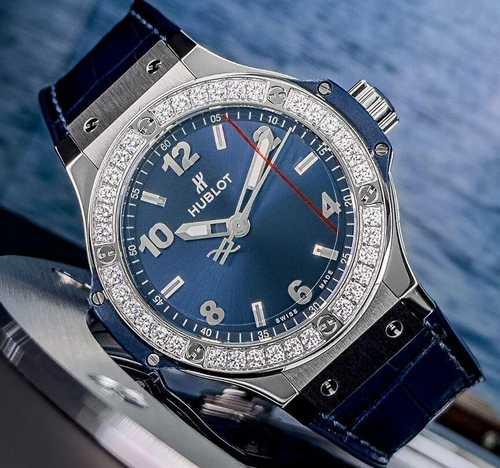 Часы hublot - BIG bang steel blue diamonds 38MM