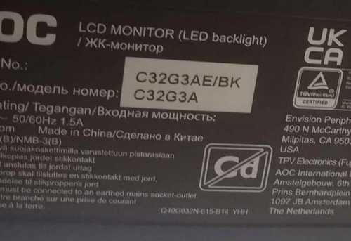 Монитор AOC C32G3AE/BK