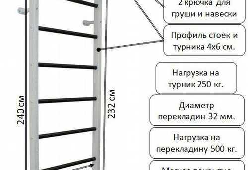 Шведская стенка с турником