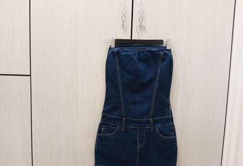 Джинсовое платье-бюстье размер S (42)