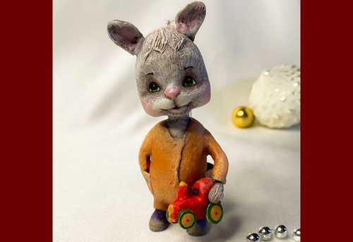 Елочная игрушка коллекционная зайка заяц