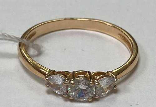 Золотое кольцо с фианитами(9990)**