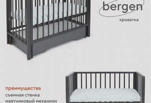 Кровать детская rant "bergen" маят/ящик, Moon Grey