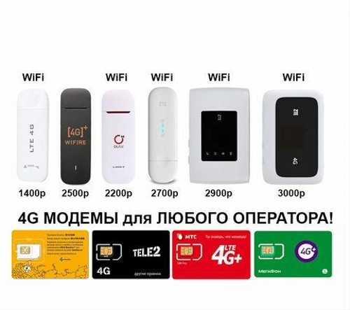 4G WiFi Модем Роутер под Любой Тариф
