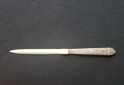 Нож для бумаг, кость, серебро, XIX-й век