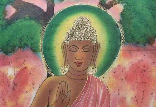 Картина "Будда", батик. Индия