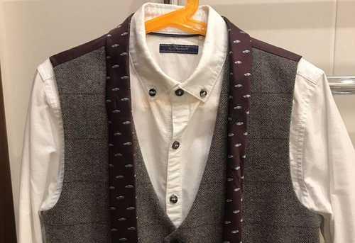 Комплект праздничный рубашка+жилет+галстук фирмы N