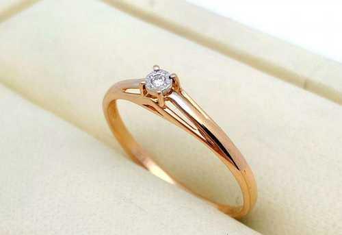 Золотое кольцо с бриллиантом 585пр. размер: 16,9