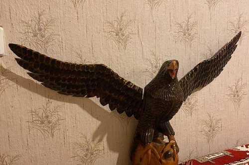 Деревянный резной орел со змеей СССР