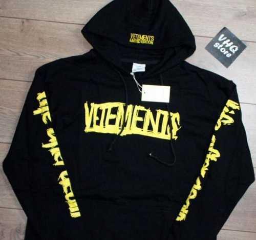 Худи vetements чёрное oversize (Арт.20907)