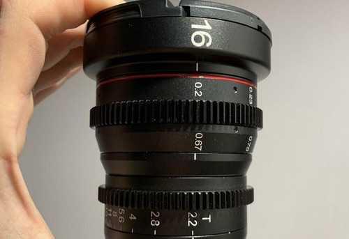 Объектив Meike 16mm T2.2 Cinema Lens MFT