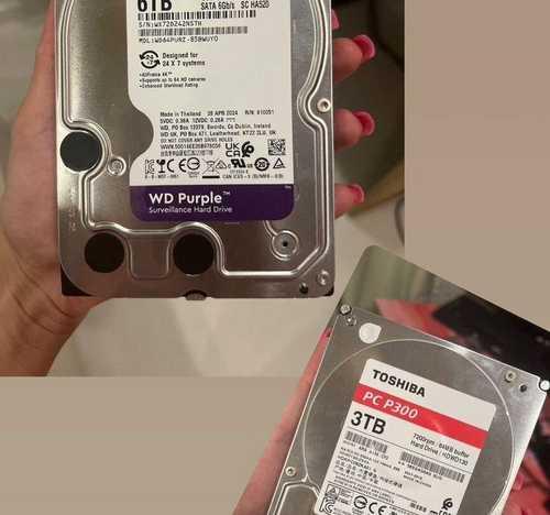 Жесткие диски toshiba 3tb wd purple 6 tb