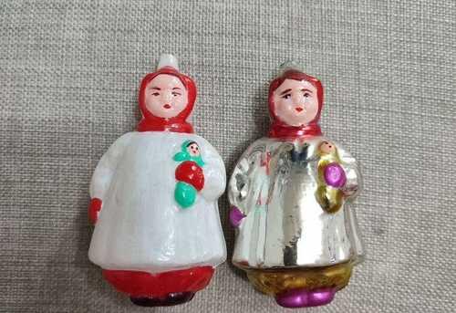 Елочные игрушки СССР. Кукла с игрушкой