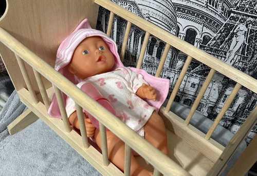 Кроватка игрушечная для кукол + пупс