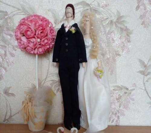 Интерьерные куклы тильды " Жених и невеста "