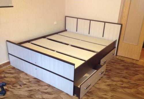 Кровать двухспальная 160 200 белая серая шимо