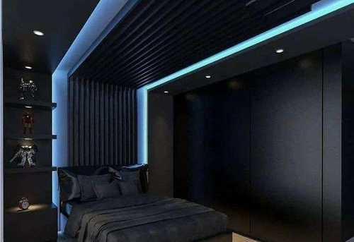 Парящая кровать на заказ с подсветкой