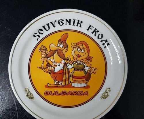 Сувенирная настенная тарелка Болгария 18,5см новая
