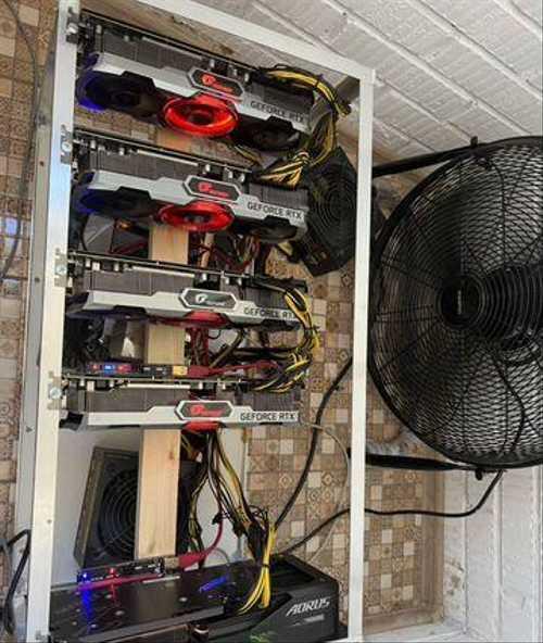 Риг 4х rtx3080 + 1 x rtx 3070ti z370 485 mh/s