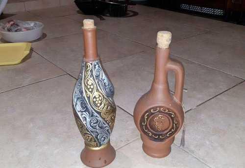 Бутылки глиняные