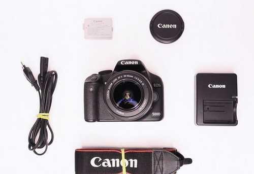 Фотоаппарат Canon 500d (пробег 1800) + 18-55 IS