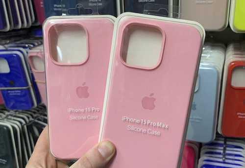 Чехол на iPhone 15/Pro/Max/Plus Silicone розовый