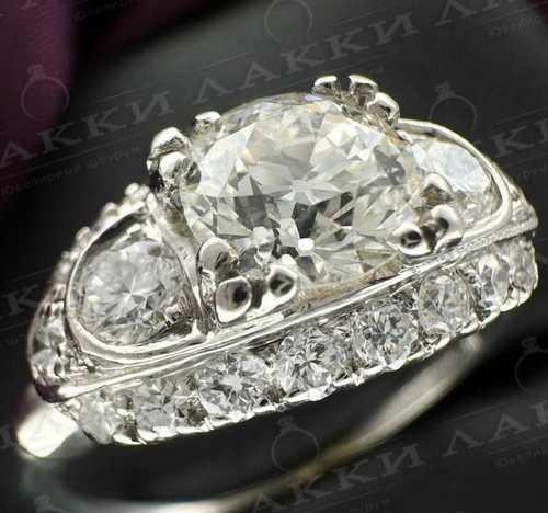 Кольцо из платины с бриллиантами 800 / 3.96 гр