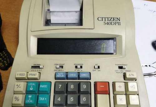 Калькулятор с печатью Citizen 540dp