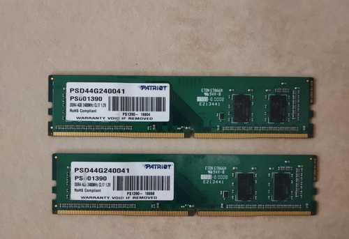 Оперативная память ddr4 8gb (2x4gb) 2400 patriot