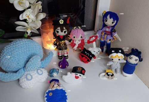 Вязаные куклы и игрушки по фандому Genshin, Naruto