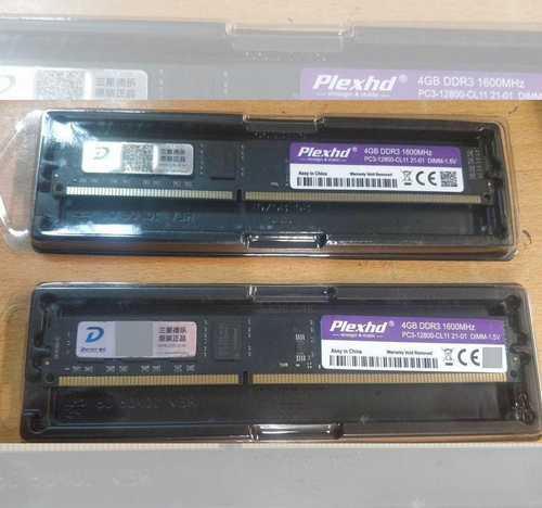 2шт Новая оперативка DDR3 4Gb 1600 PC3-12800 1,5v