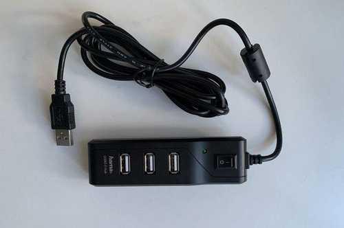 USB хаб Hama Switch 4 порта, черный